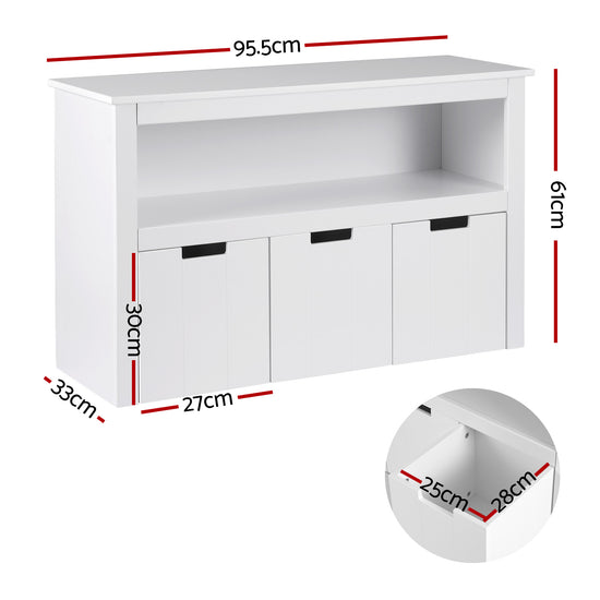 3 Tier Toy Storage with Bins – Kids Organizer Shelf for Toys & Books ...
